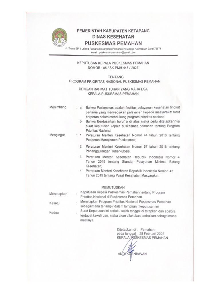 SK Program Prioritas Nasional | PDF