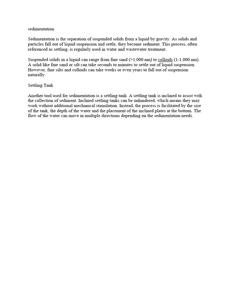 Sedimentation | PDF | Home & Garden | Technology & Engineering