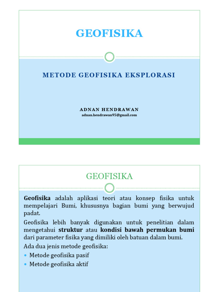 Metode Geofisika Eksplorasi | PDF