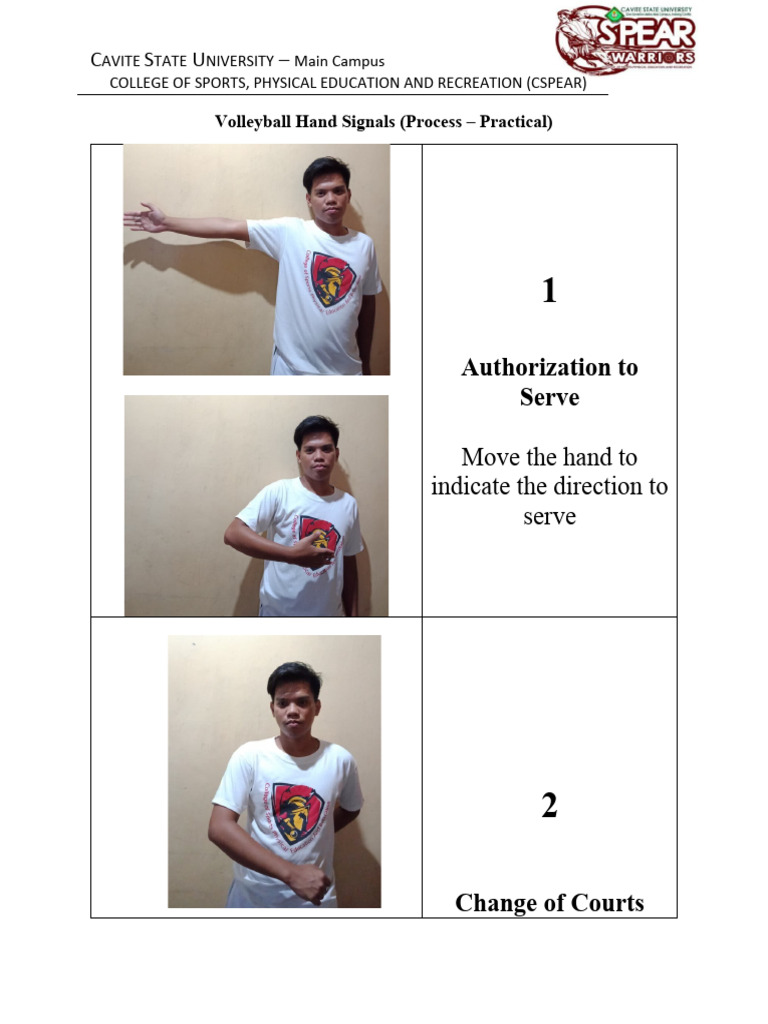 Volleyball Hand Signals Guide | PDF | Volleyball | Hand