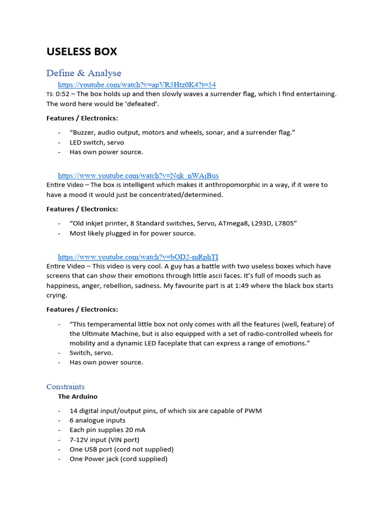 Useless Box | PDF | Computer Engineering | Electrical Engineering