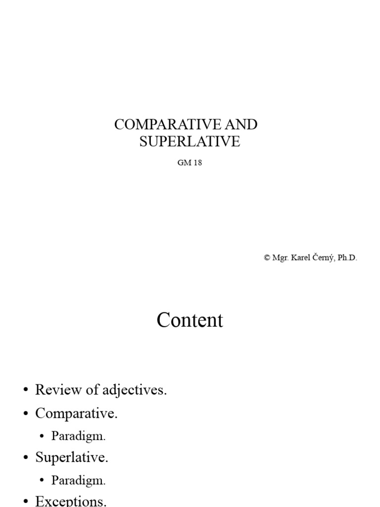 Latin Adjectives: Comparatives & Superlatives | PDF | Adjective ...