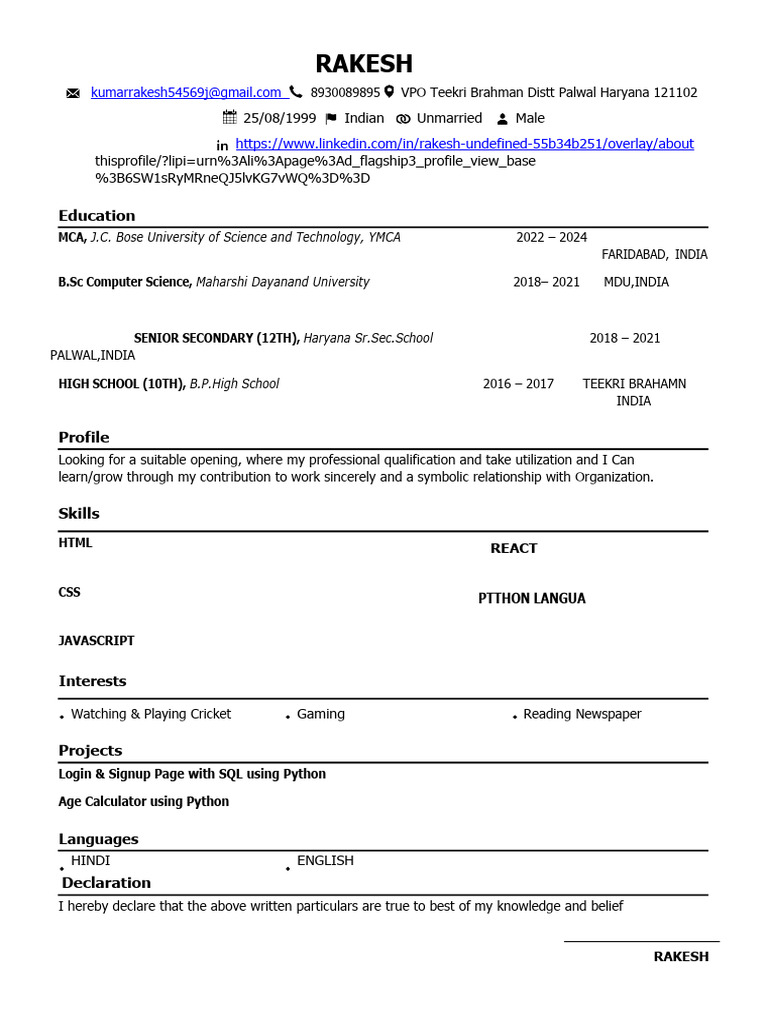 Kapil Resume 2024 | PDF