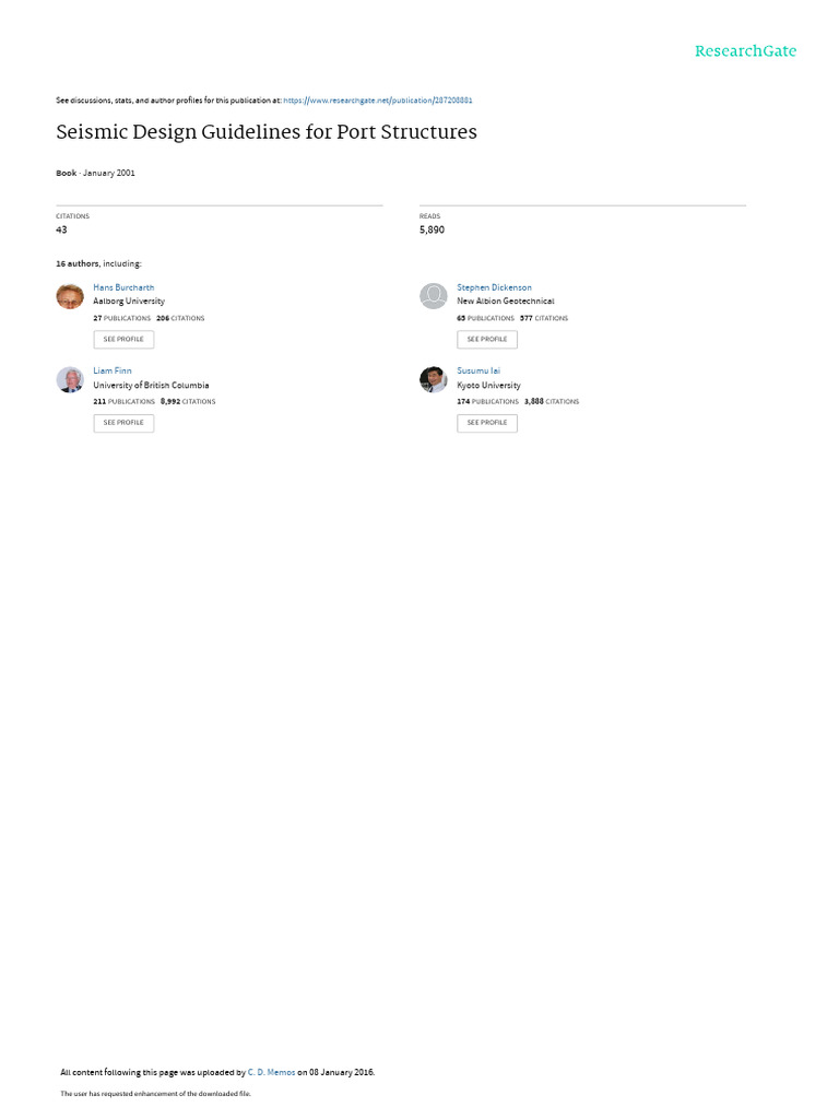 Seismic Design Guidelines For Port Structures: January 2001 | PDF