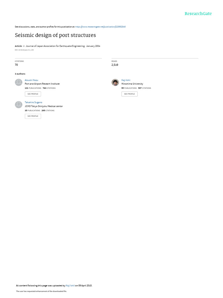 Seismic_design_of_port_structures | PDF | Force | Solid Mechanics