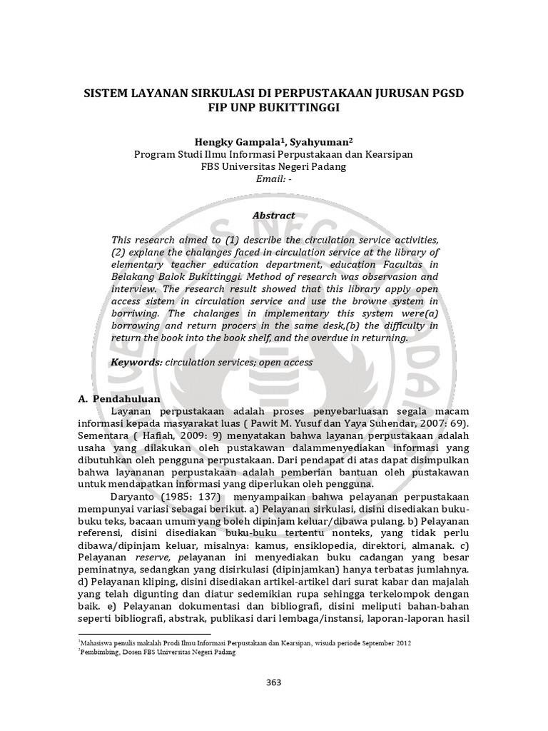 Sistem Layanan Sirkulasi Di Perpustakaan 9a7bb537 | PDF