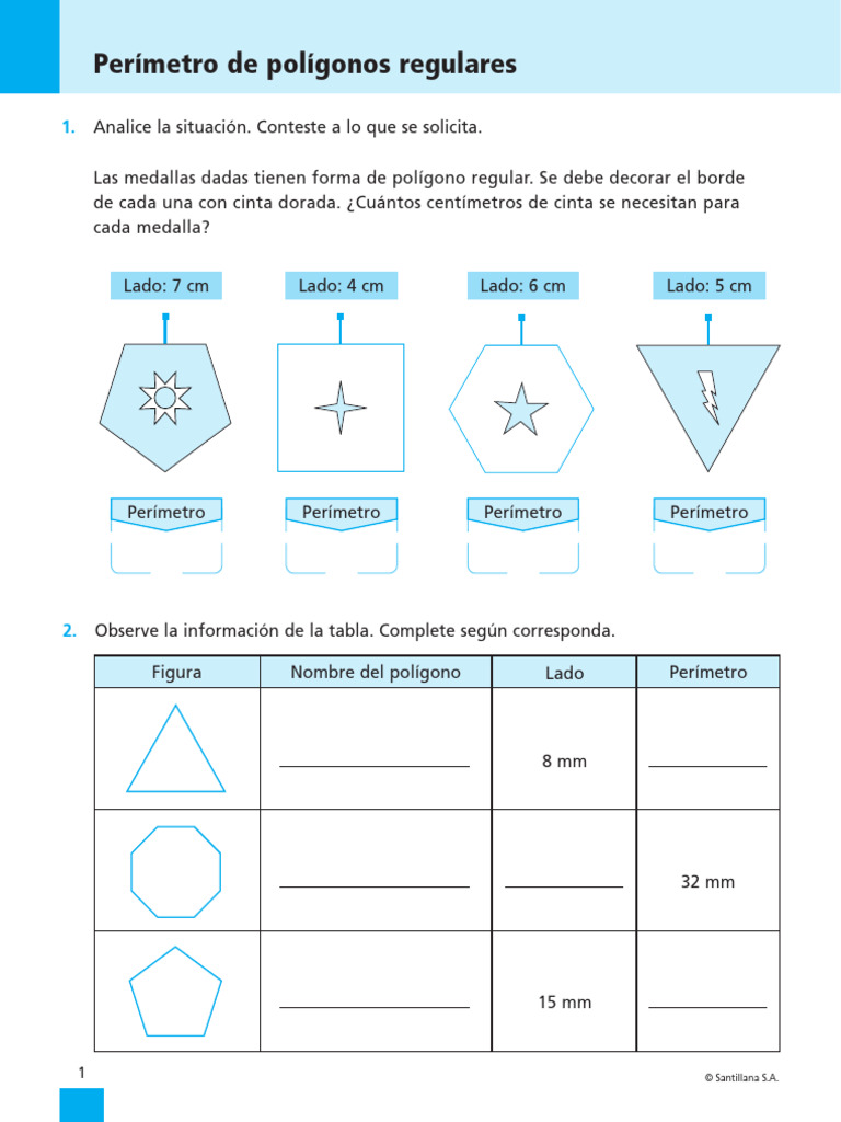 Perímetro de Polígonos Regulares | PDF