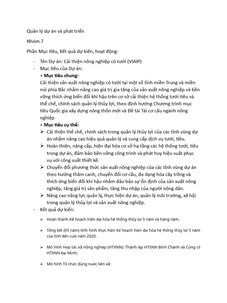 M C Tiêu - Ho T Đ NG - QLDAPTN7 | PDF