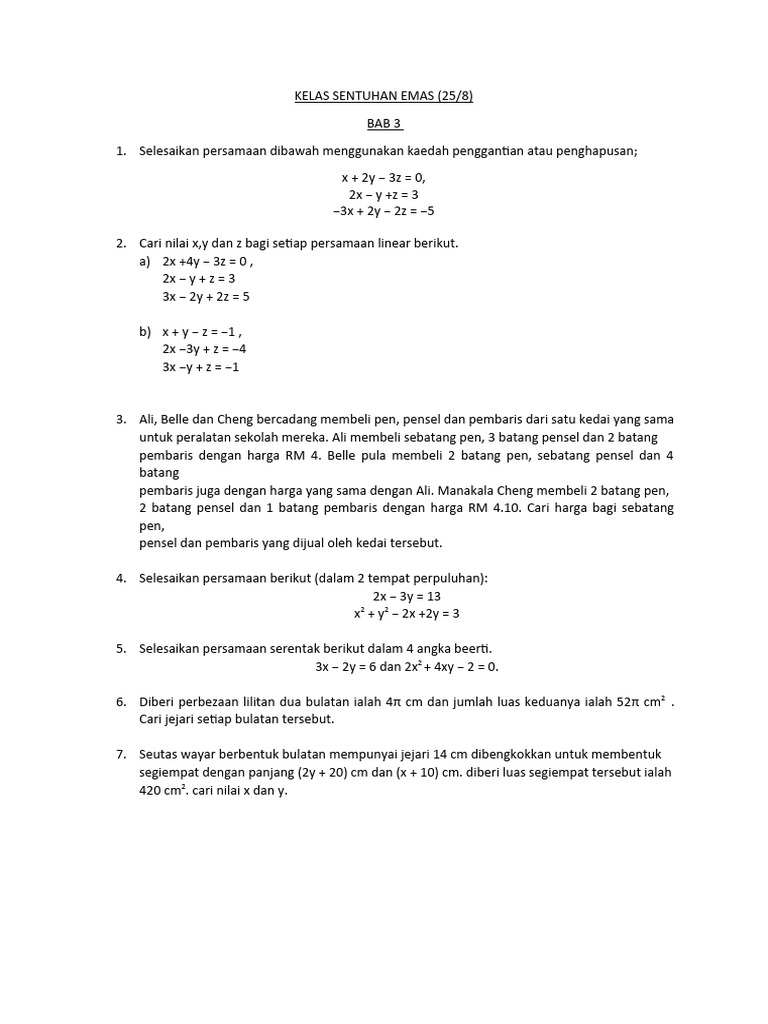 Latihan Addmath b3 | PDF | Seni