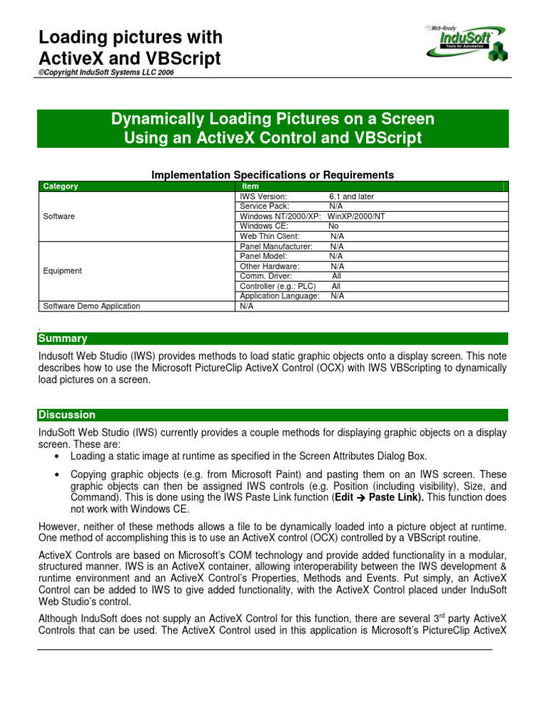 Loading Pictures With ActiveX and VBScript | PDF | Microsoft Windows ...