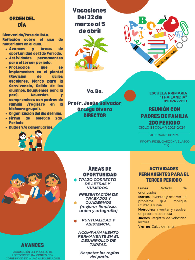 Colorful Kindergarten Trifold Brochure | PDF | Aprendizaje