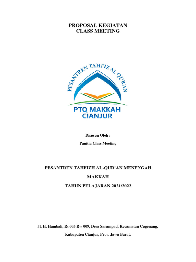Proposal Class Meeting PTQM Makkah | PDF