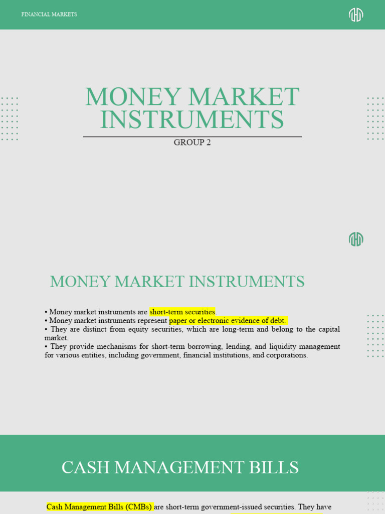 Money Market Instruments | PDF | Securities (Finance) | United States ...