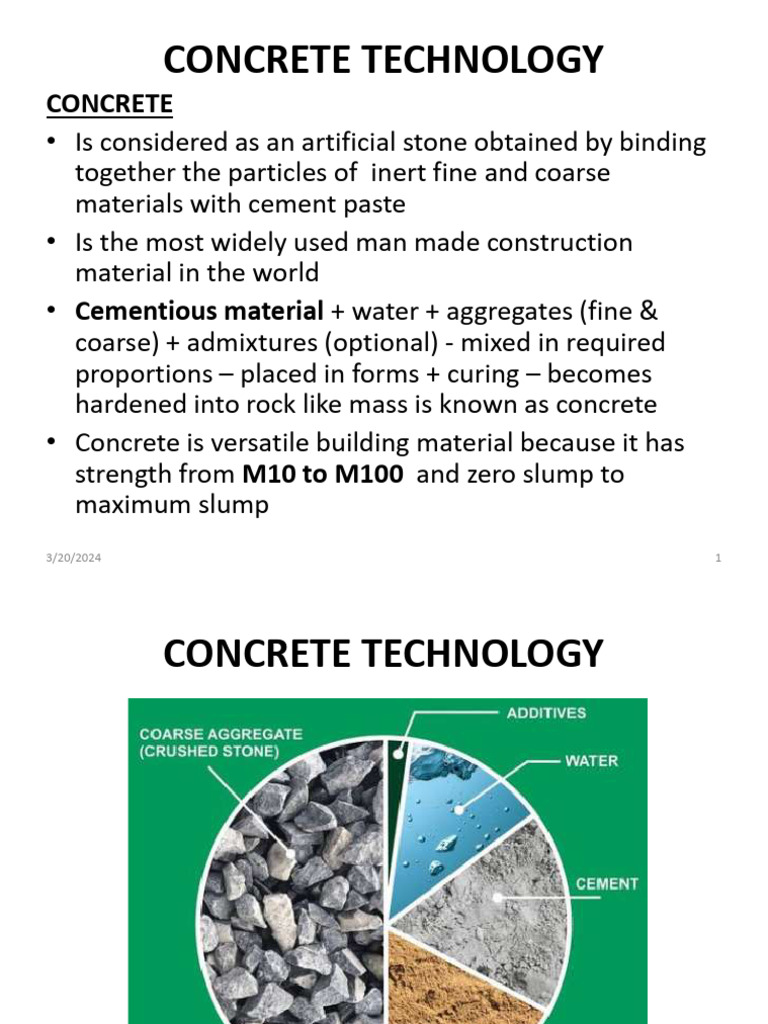 Chapter 1 Constituents of Concrete 01 | PDF | Concrete | Porosity