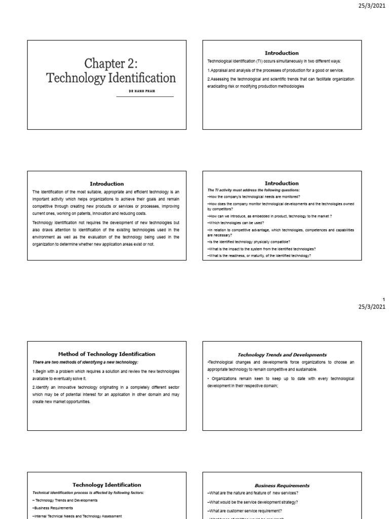 Chapter 2 - Technology Identification | Download Free PDF | Marketing ...