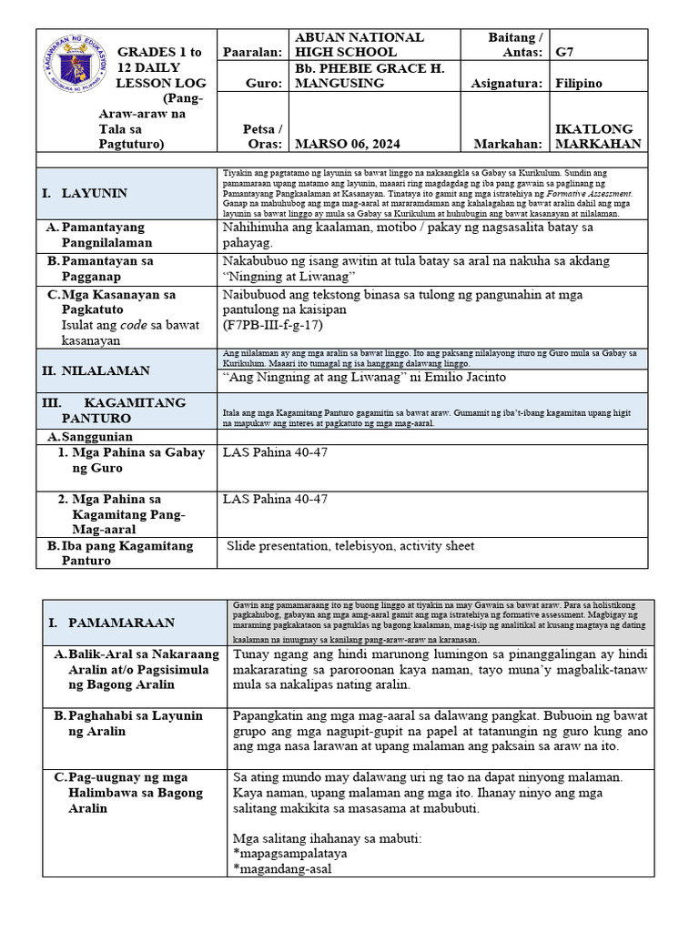 Co 2020 2021 1st Observation Lesson Plan Pdf