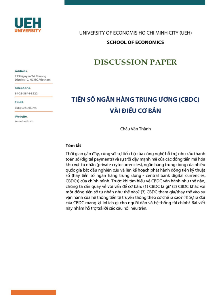 2021WP01 Chau Van Thanh Tien So Ngan Hang TW Vai Dieu Co Ban | PDF