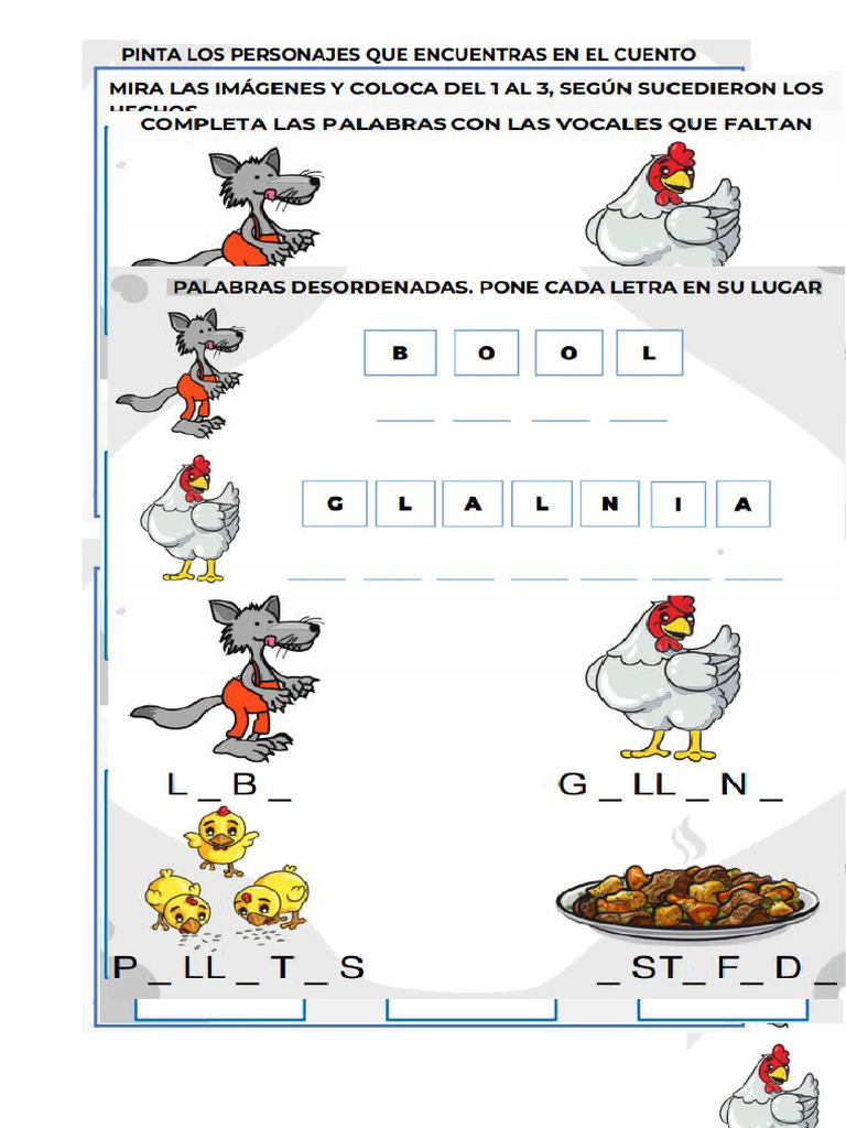 Actividades El Estofado Del Lobo | PDF