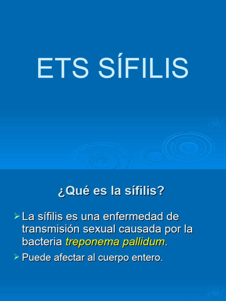 Información esencial sobre la sífilis | PDF | Infección transmitida ...