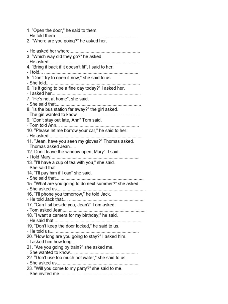 Grade 8 - Reported Speech Game | PDF