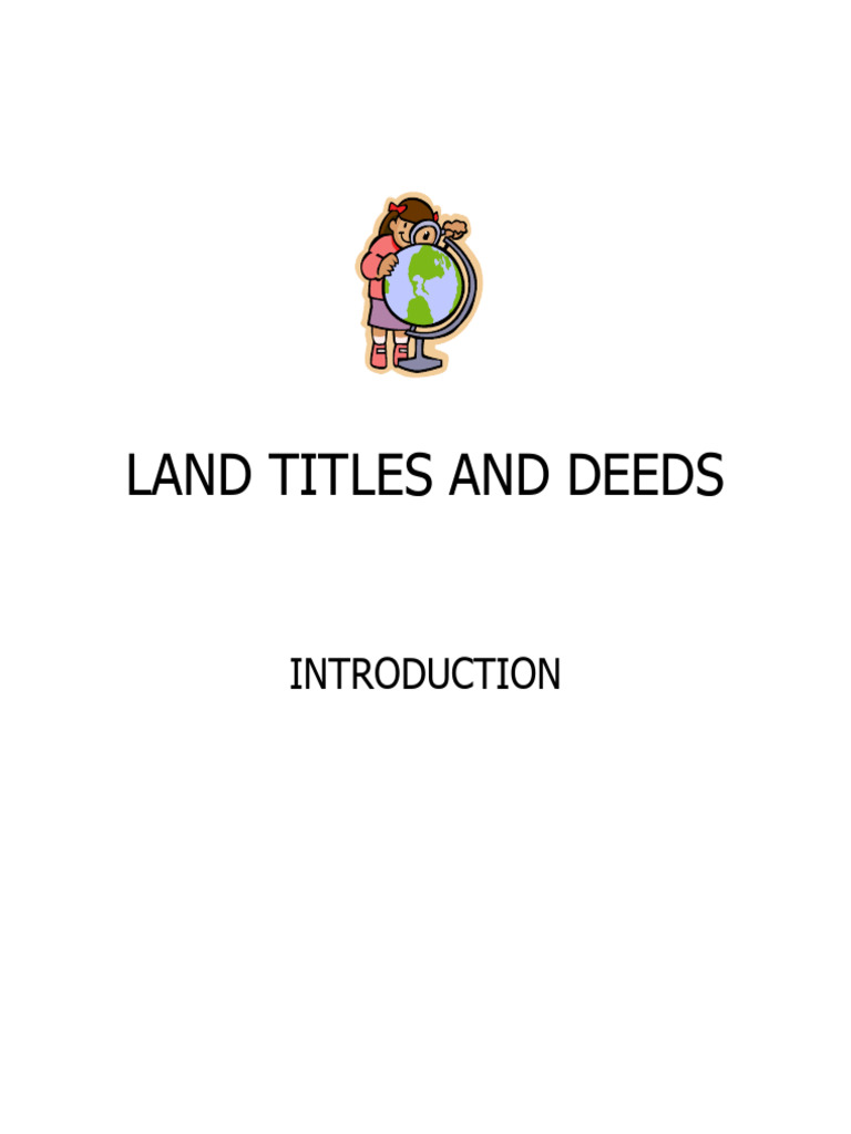 Land Titles and Deeds | PDF | Deed | Civil Law (Common Law)