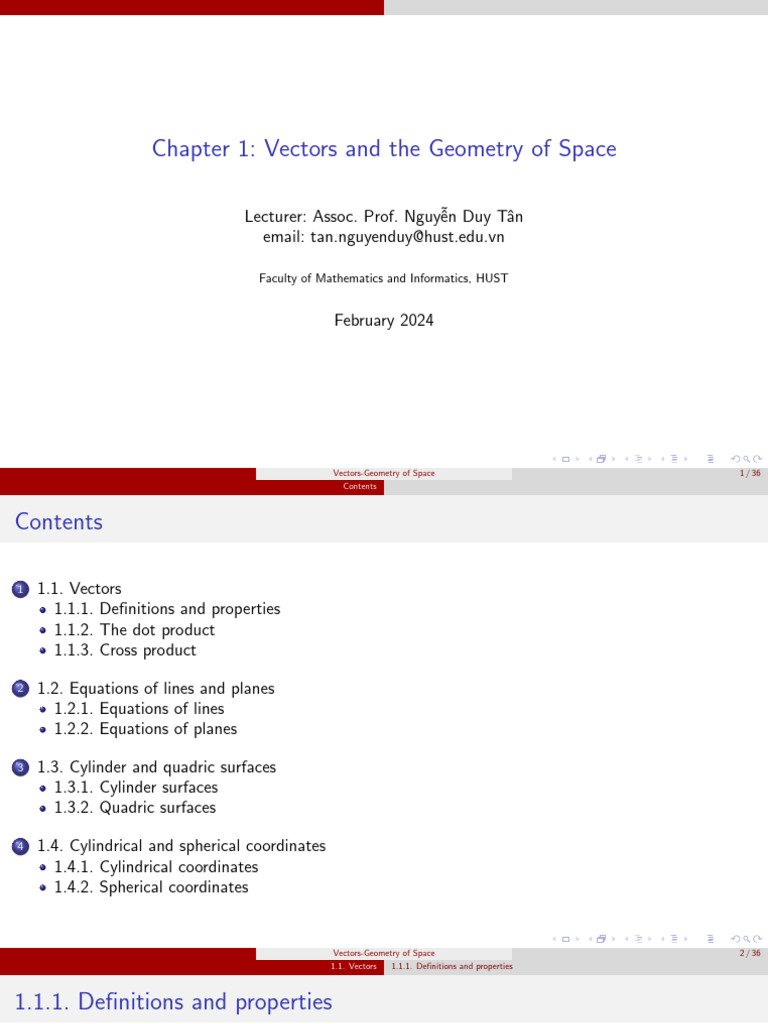 Vectors and Geometry in Space | PDF | Euclidean Vector | Classical Geometry