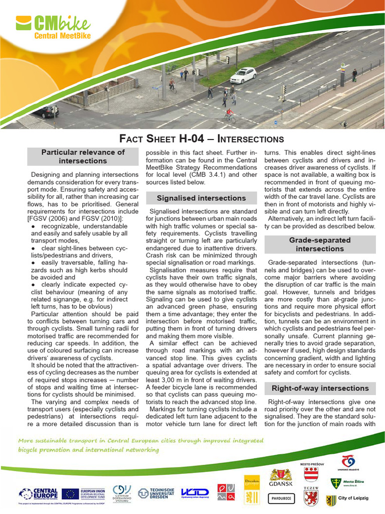CMB-fact Sheet H-04 Intersections | PDF | Intersection (Road) | Traffic