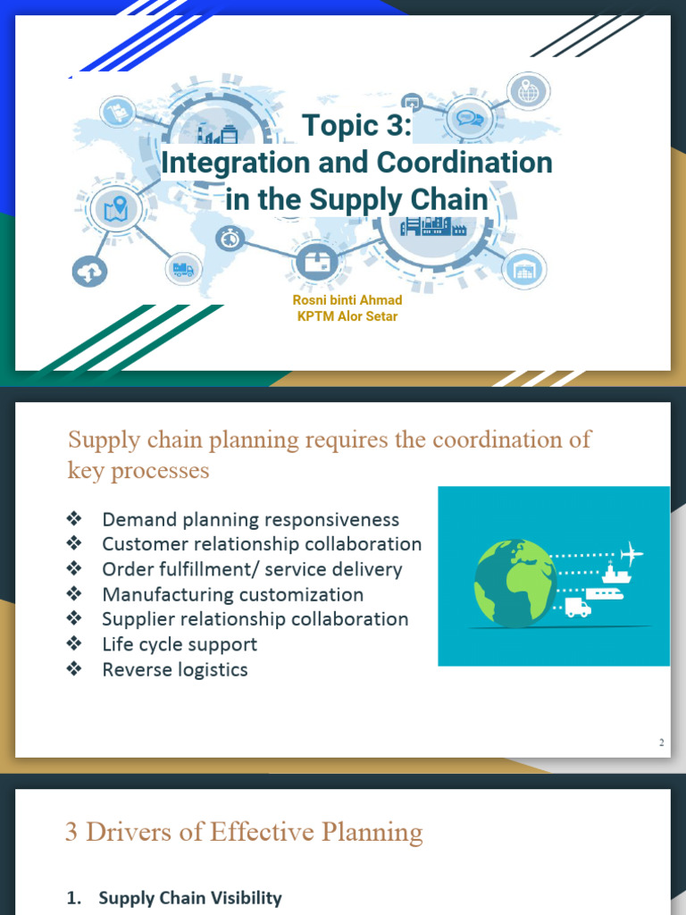 Topic 3 - Integration in SC | PDF | Logistics | Supply Chain