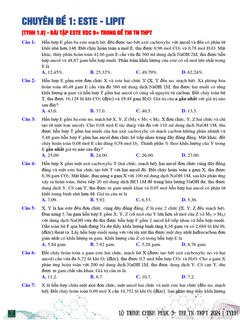 Bai 8 Bai Tap Este VDC 9 Trong de Thi TN THPTPDF | PDF