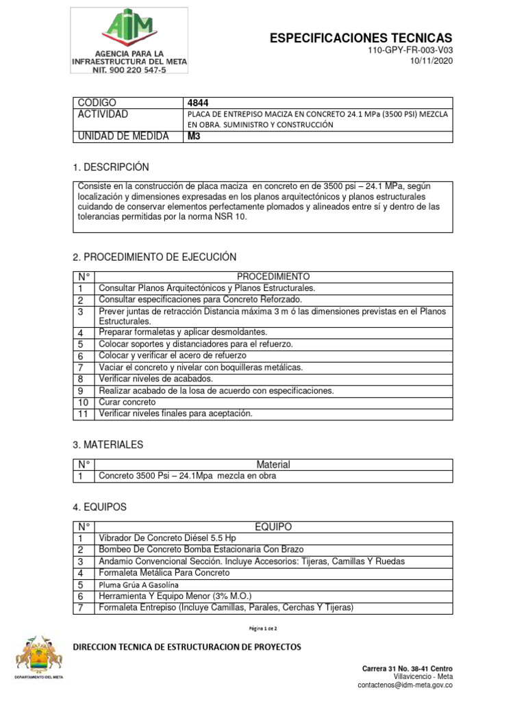 Esp 4844 | PDF | Hormigón