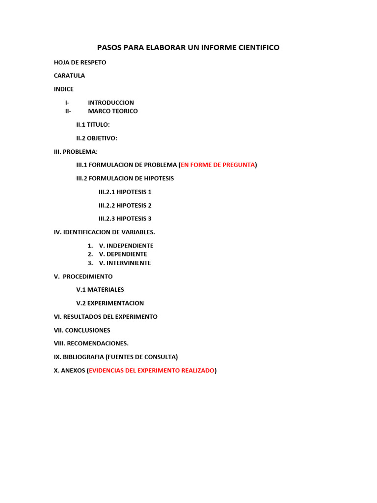 Pasos para Elaborar Un Informe Cientifico | PDF