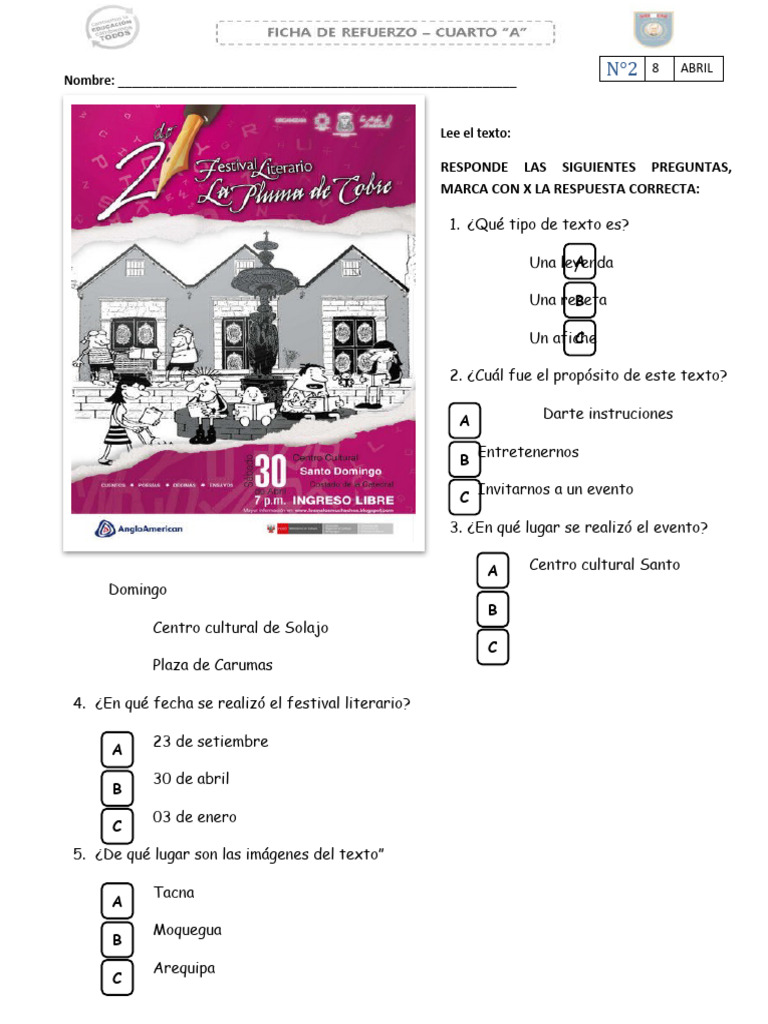 Ficha de Refuerzo 1 | PDF