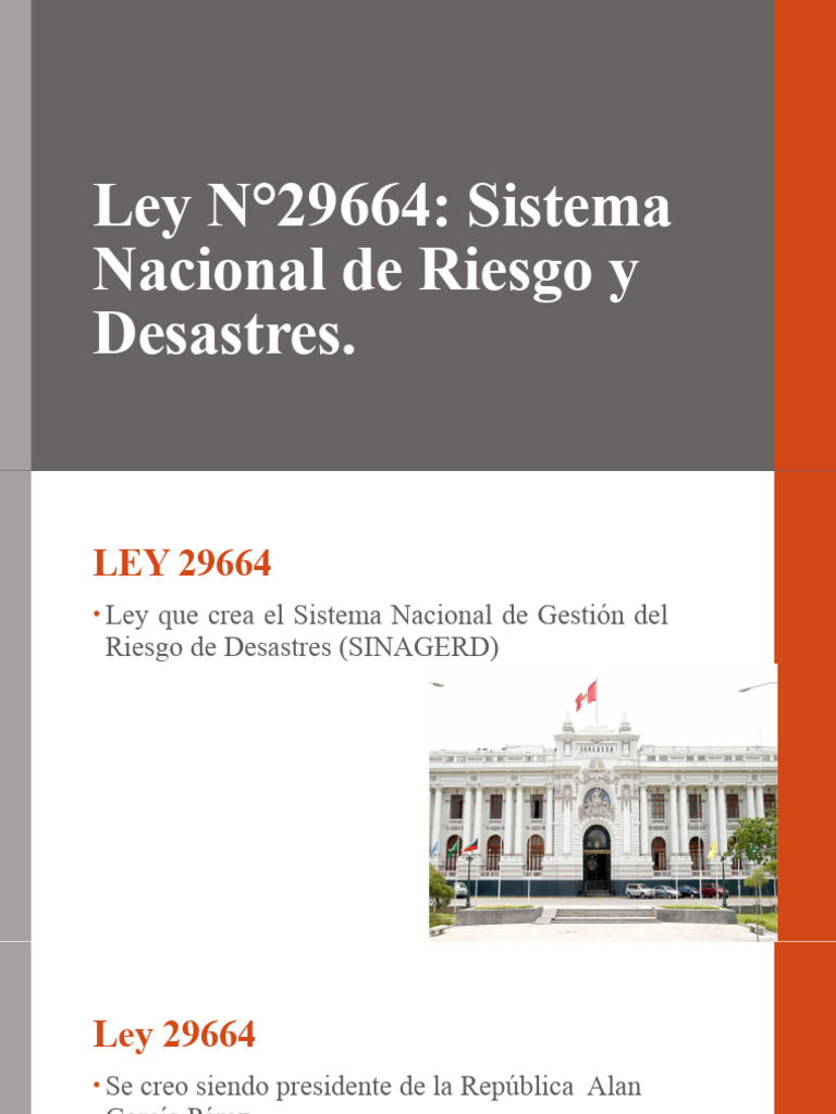 Ley N°29664 | PDF | Reducción de Desastres | Riesgo