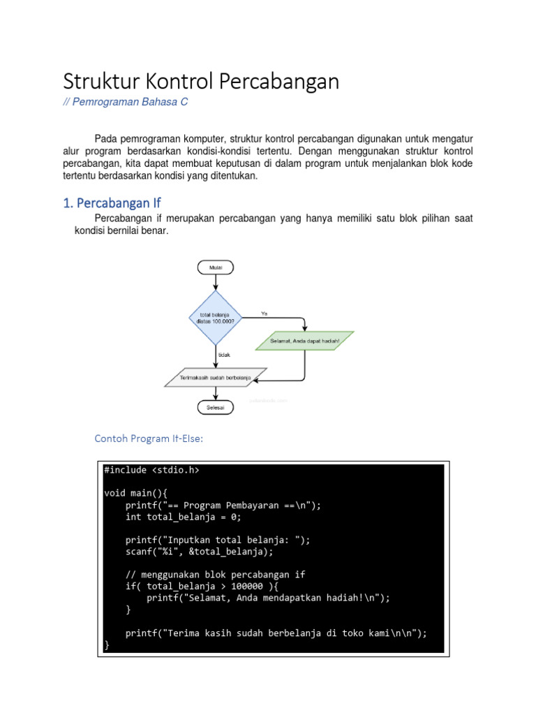 Struktur Kontrol Percabangan | PDF