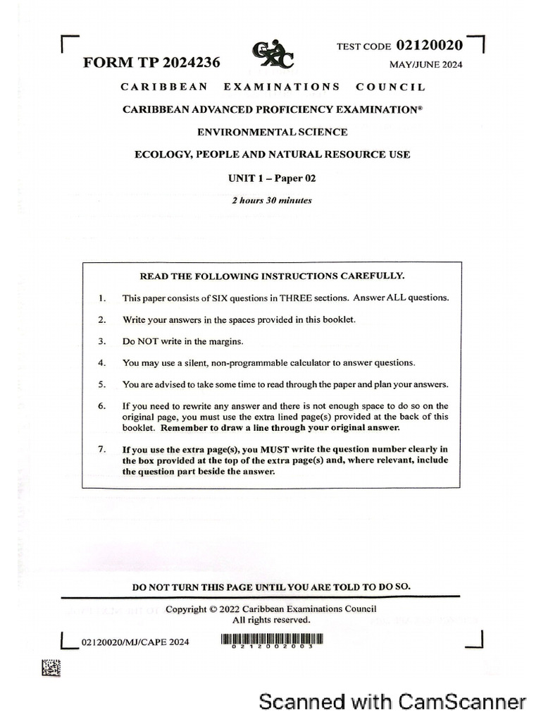 Envi Sci Unit 1 2024 | PDF