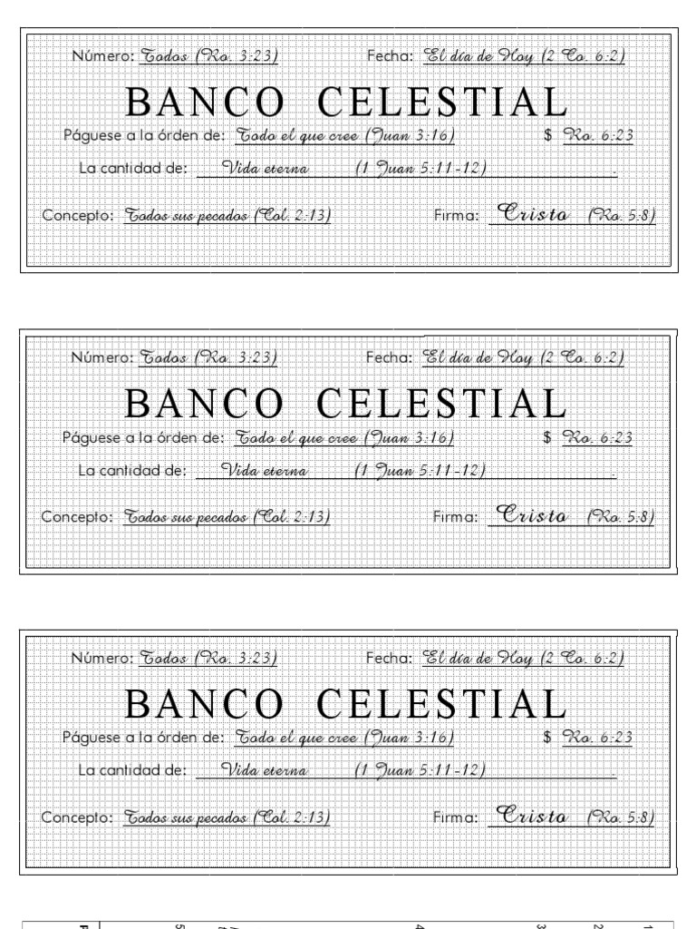 Cheque Celestial | PDF | Cristo (título) | Oración