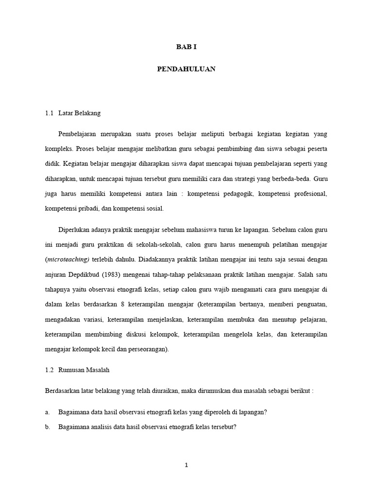 Contoh Laporan Observasi | PDF