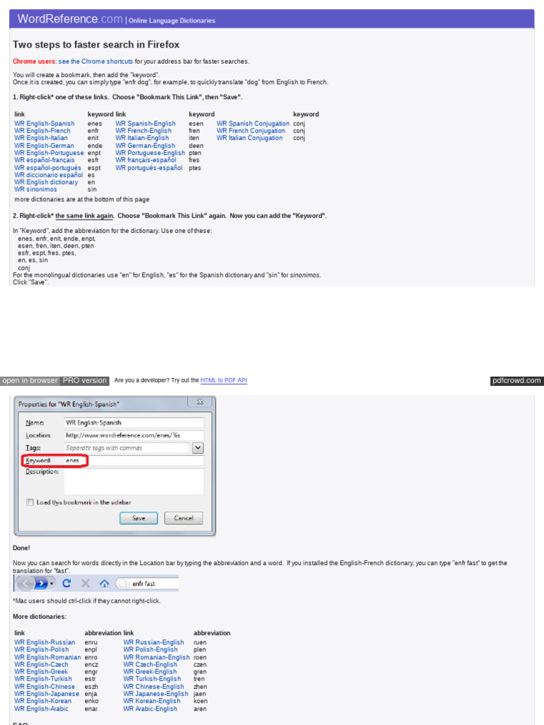 Wordreference en Barra de Direcciones | Download Free PDF | Web ...