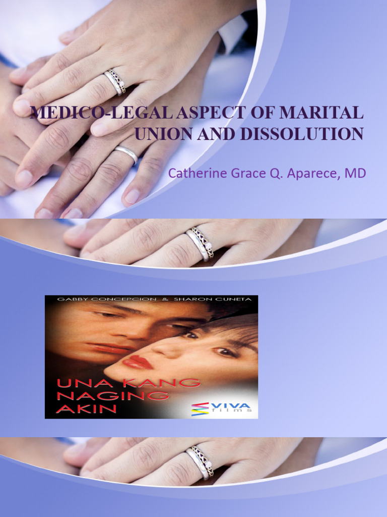 Medicolegal Aspects of Marital Union and Dissolution 1 | PDF | Marriage | Divorce