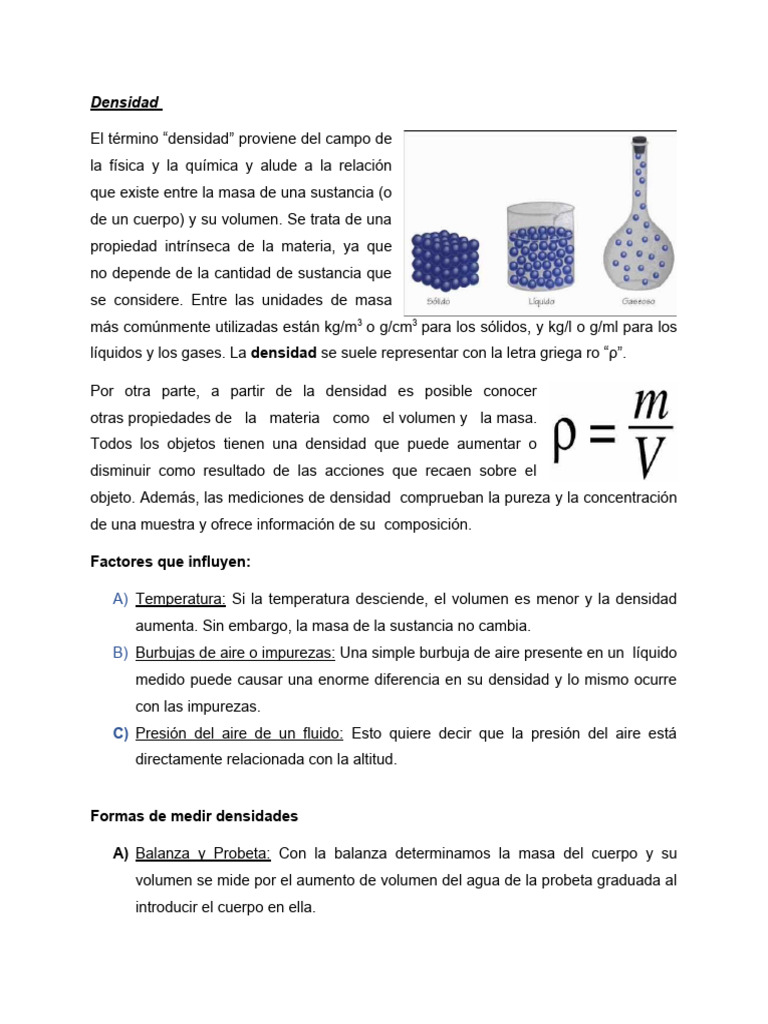 Densidad y Peso Volumétrico | PDF | Permeabilidad (Ciencias de la ...