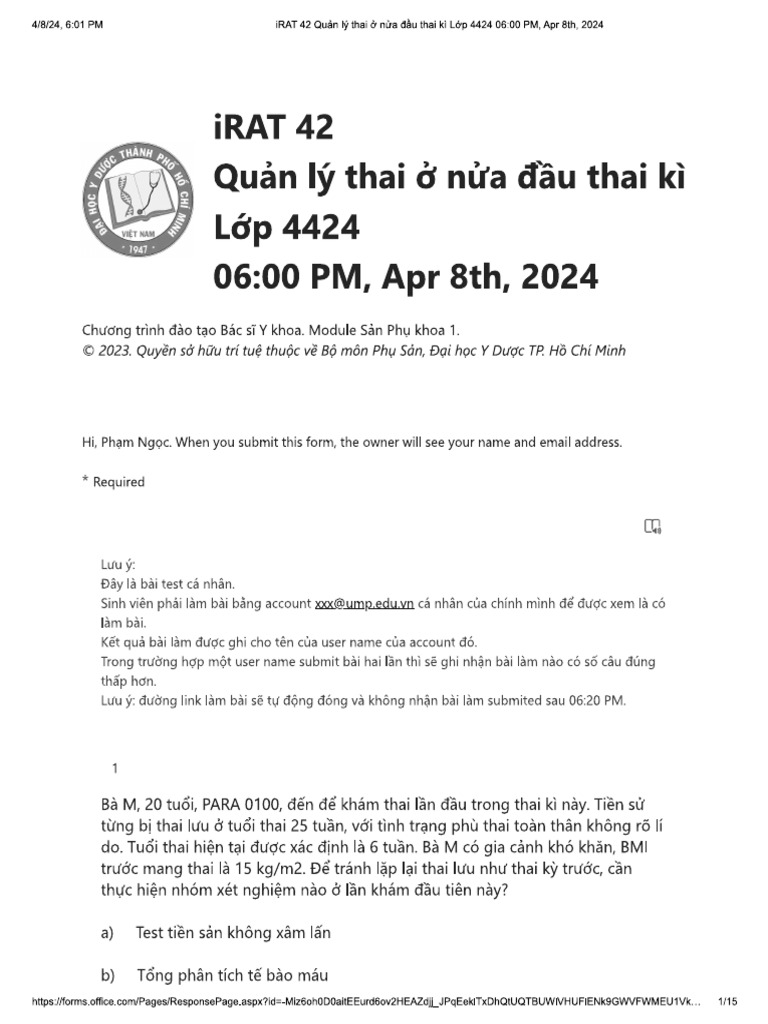 Irat Quan Ly Nua Dau Thai Ky | PDF