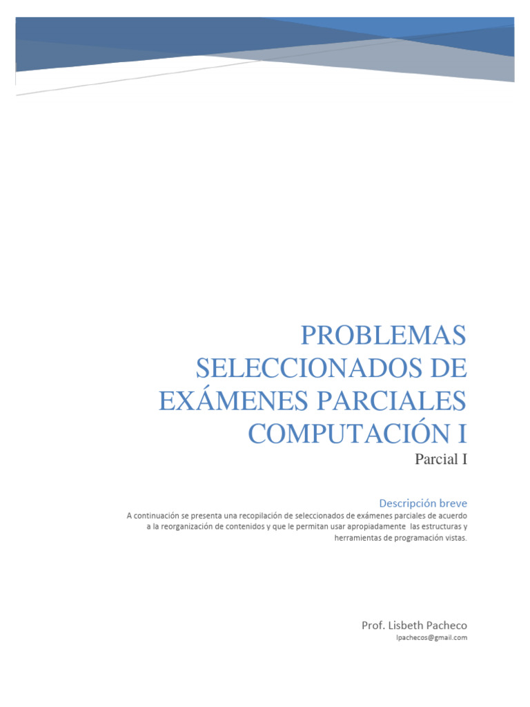 Problemas de Exámenes Parciales Computación I | PDF | Influenza | Publicidad