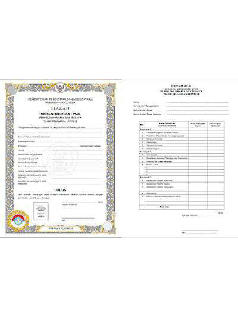 Juknis Pengisian (Penulisan) Blangko Ijazah Tahun 2019 Untuk SD, SMP, Sma, SMK, SPK, SDLB, SMPLB ...