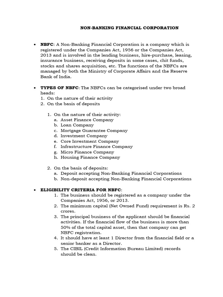 NBFC | Download Free PDF | Non Bank Financial Institution | Loans