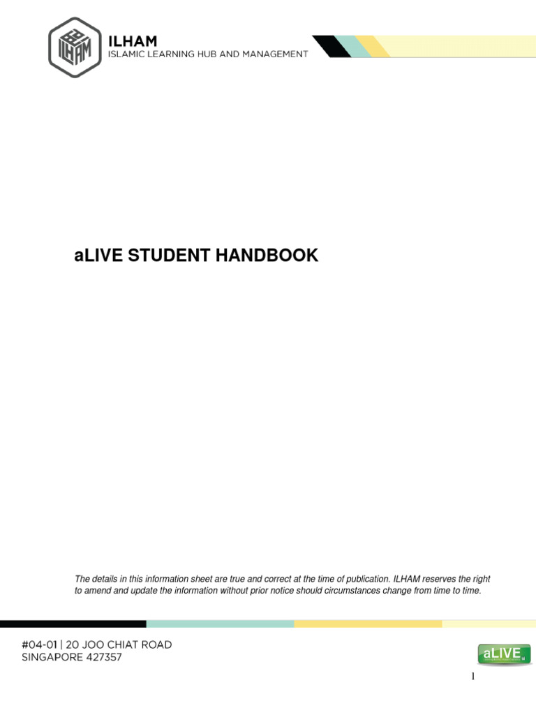 ILHAM Student Handbook FINAL 2022 | PDF | Learning | Credit Card