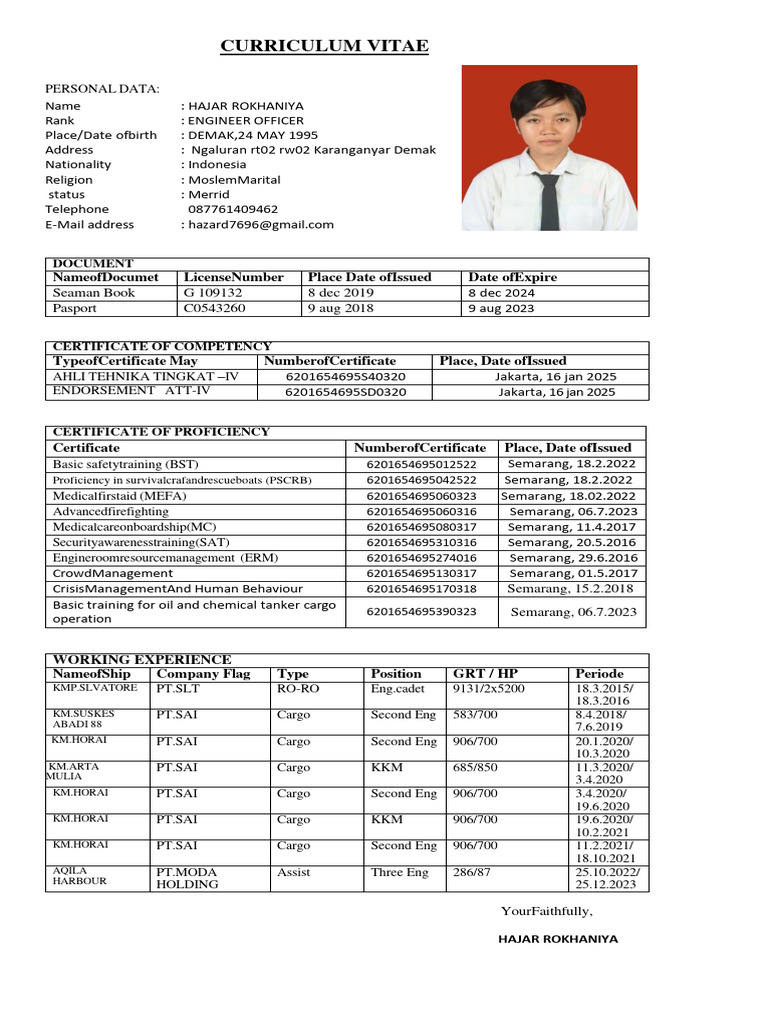 CV Hajar Operasional | PDF | Freight Transport