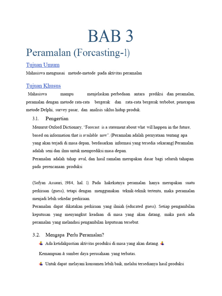 Bab 3 Peramalan (Forcasting-1) | PDF