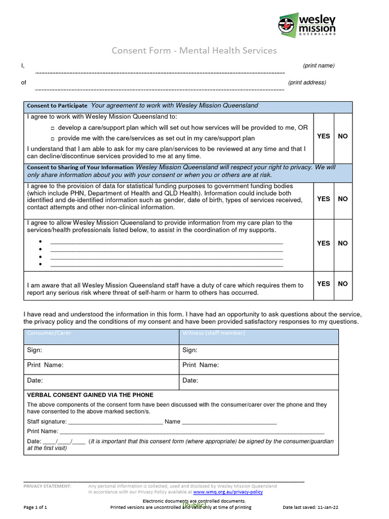 WSQ Consent Form | PDF | Consent | Privacy
