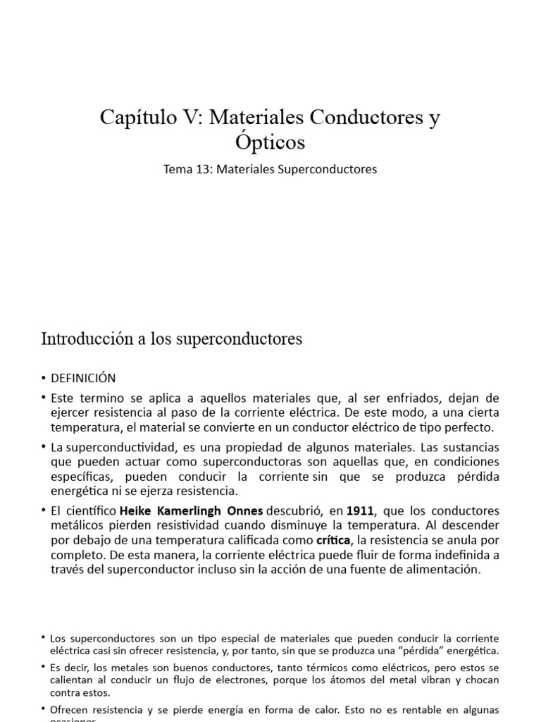 Tema 13 Superconductores | PDF | Superconductividad | Campo magnético