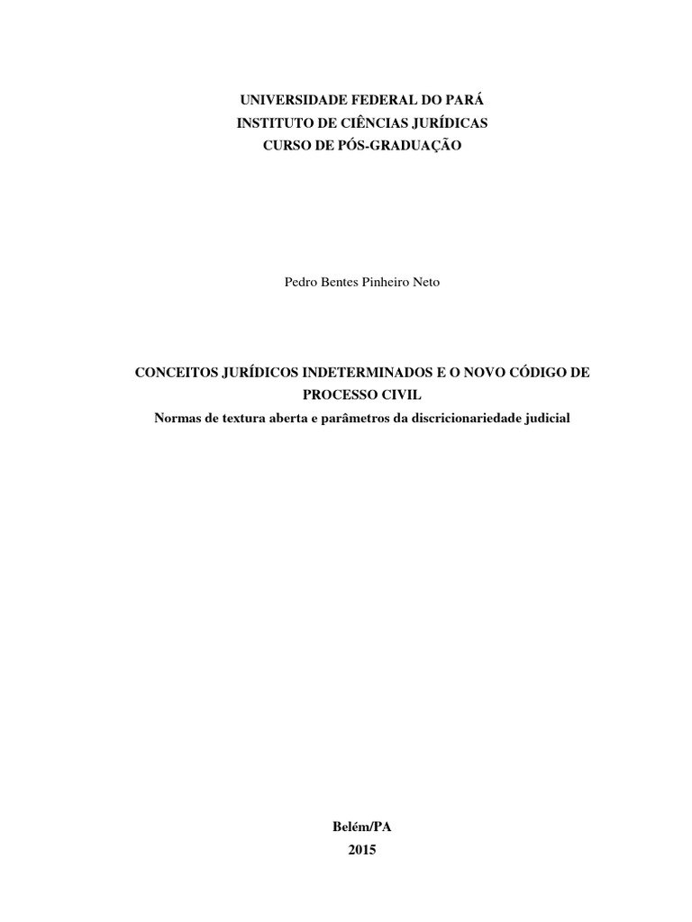 Conceitos Jurídicos Indeterminados e o Novo Código de Processo Civil ... Conceitos Jurídicos Indeterminados e o Novo Código de Processo Civil ...